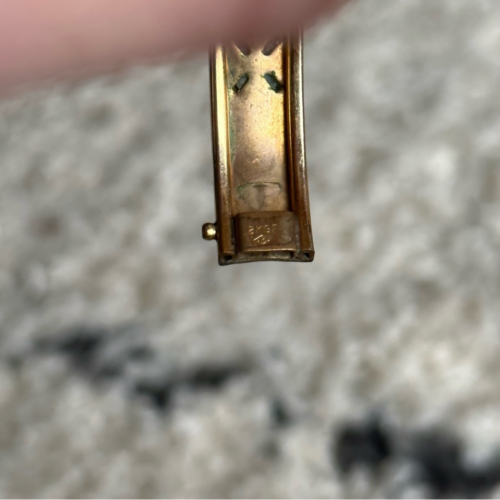 Vintage 2k Gf Gold Bangle Bracelet - Gem